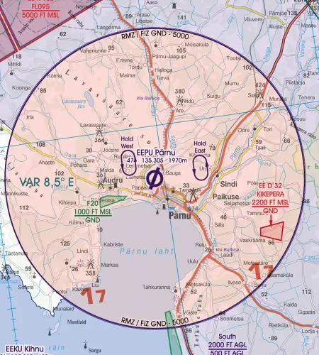 Estonia VFR ICAO Chart 2025 | Visual Flight | Aeronauical Chart