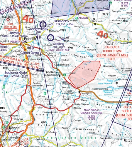 Great Britain Center VFR ICAO Aeronautical Chart