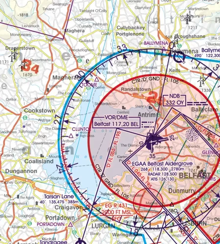 Ireland VFR ICAO Chart 2025 | Visual Flight | Aeronauical Chart