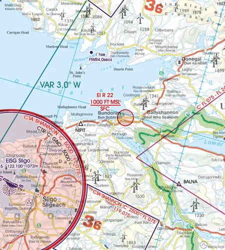 Ireland VFR ICAO Chart 2026 | Visual Flight | Aeronauical Chart