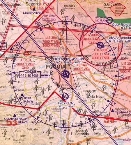 Italy VFR Chart 500k | Digital for Flight Planner, Sky Map, StrePla