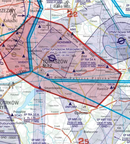 Poland North VFR ICAO Chart 2025 | Visual Flight | Aeronauical Chart