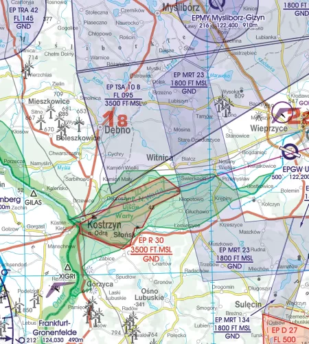 Poland North VFR ICAO Chart 2025 | Visual Flight | Aeronauical Chart