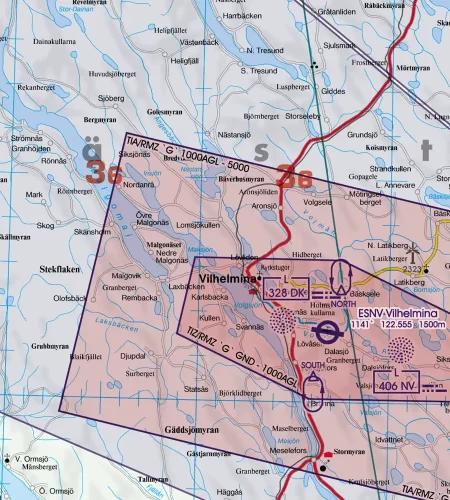 Sweden Center South VFR ICAO Chart 2025 | Aeronautical Chart